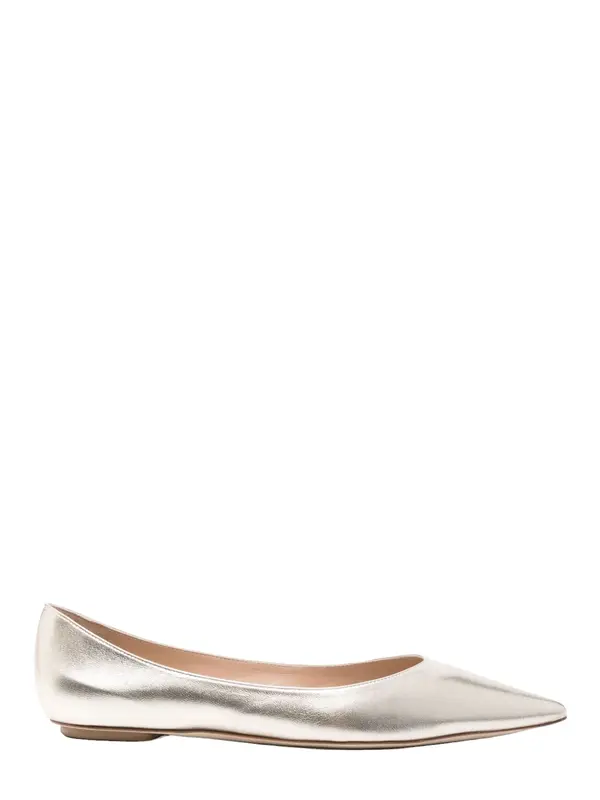 STUART WEITZMAN Emilia Metallic Ballerina Shoes - Gold