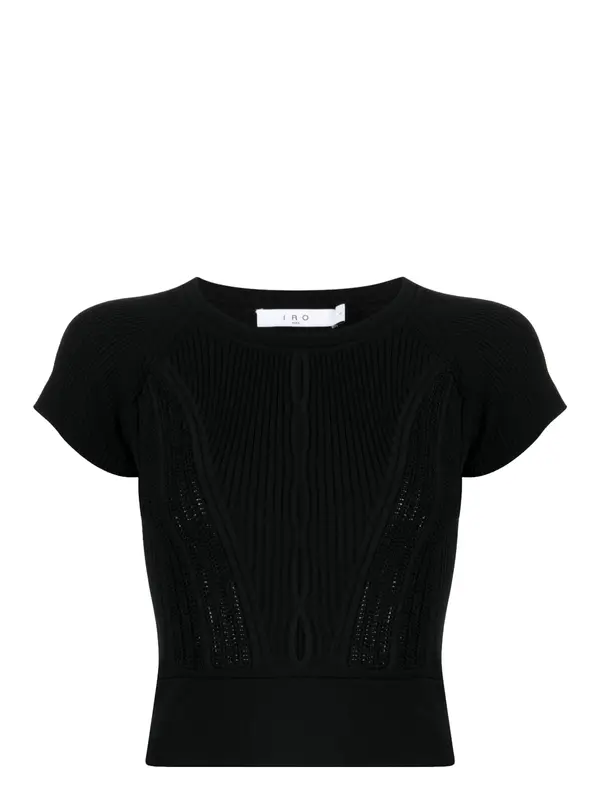 IRO PARIS Cut-out Ribbed Top - Black