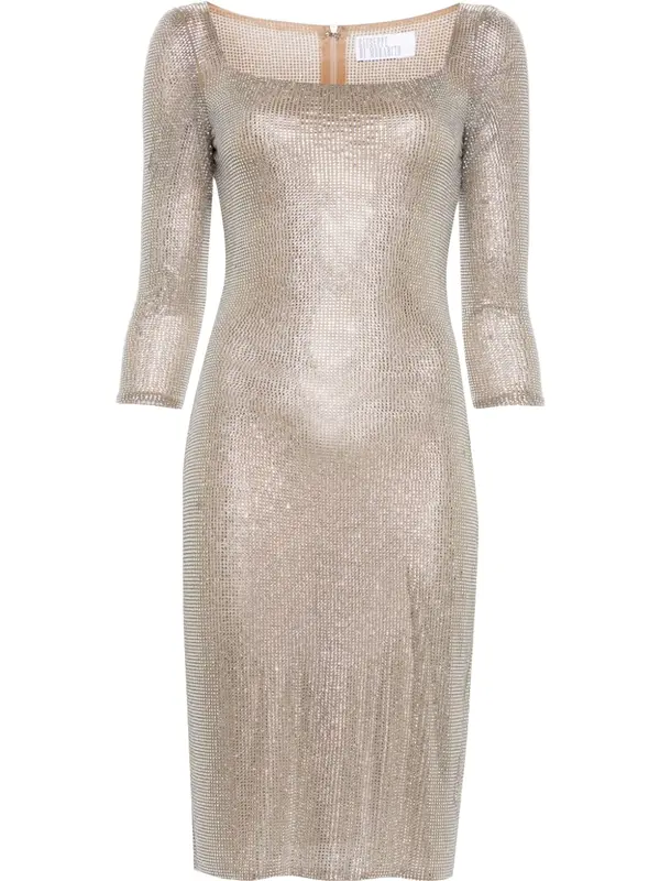 Giuseppe Di Morabito Crystal-embellished Midi Dress - Neutrals