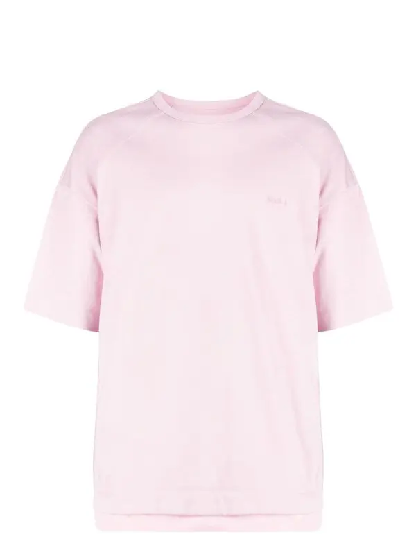 JUUN.J Side-zip Layered-hem T-shirt - Pink
