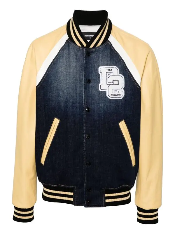 Dsquared2 Panelled Bomber Jacket - Blue