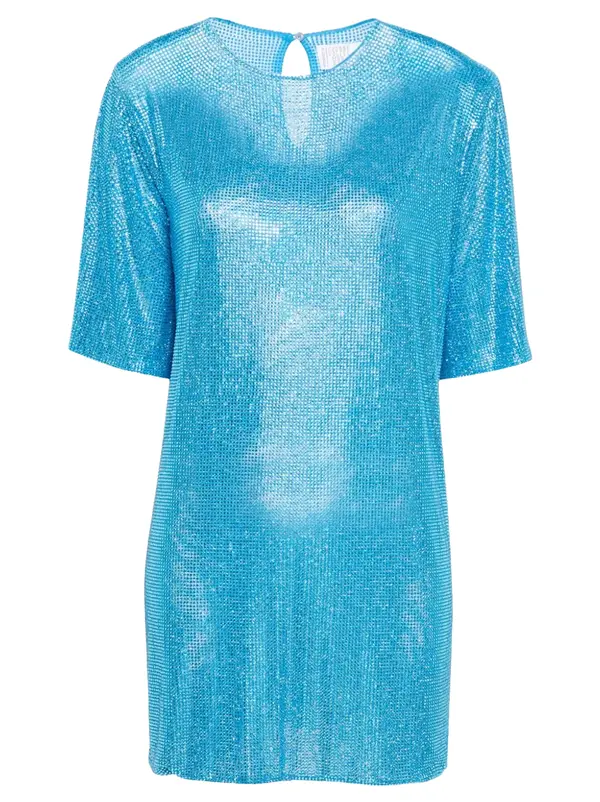 Giuseppe Di Morabito Crystal-embellished T-shirt Dress - Blue