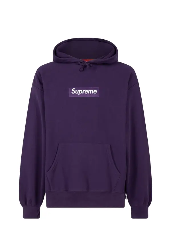 Supreme Box Logo Cotton Hoodie - Purple