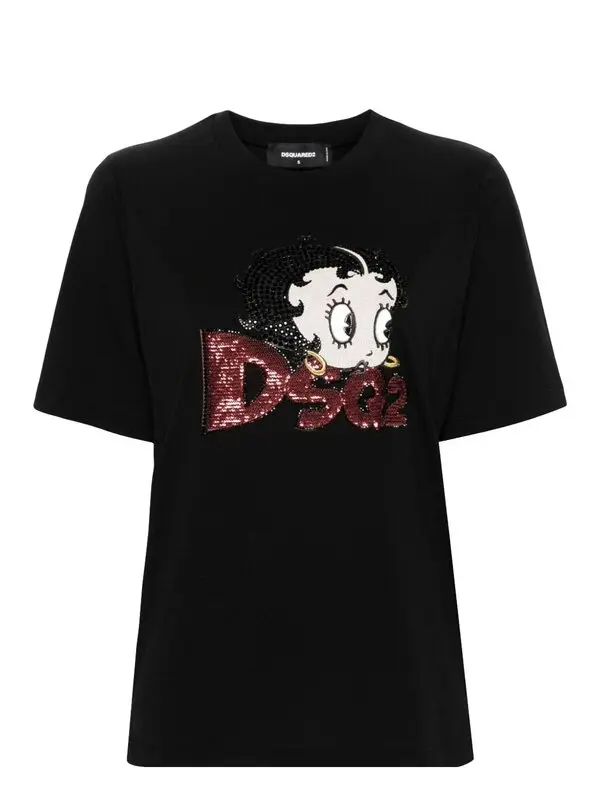Dsquared2 X Betty Boop Cotton T-shirt - Black