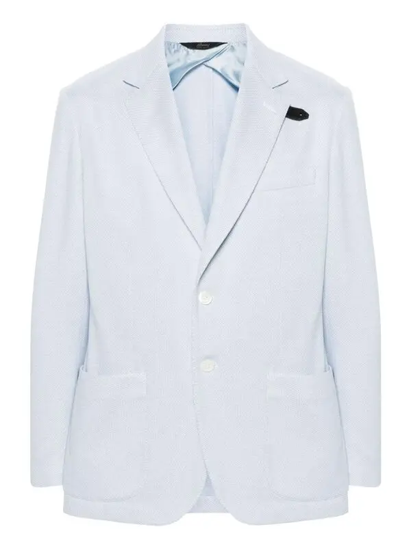 Brioni Single-breasted Silk Blend Blazer - Blue