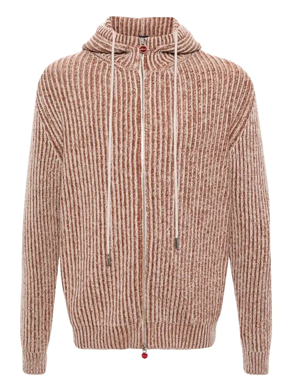 Kiton Ribbed-knit Cashmere Cardigan - Orange