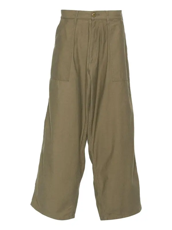 NEIGHBORHOOD Wide-leg Cotton Trousers - Green