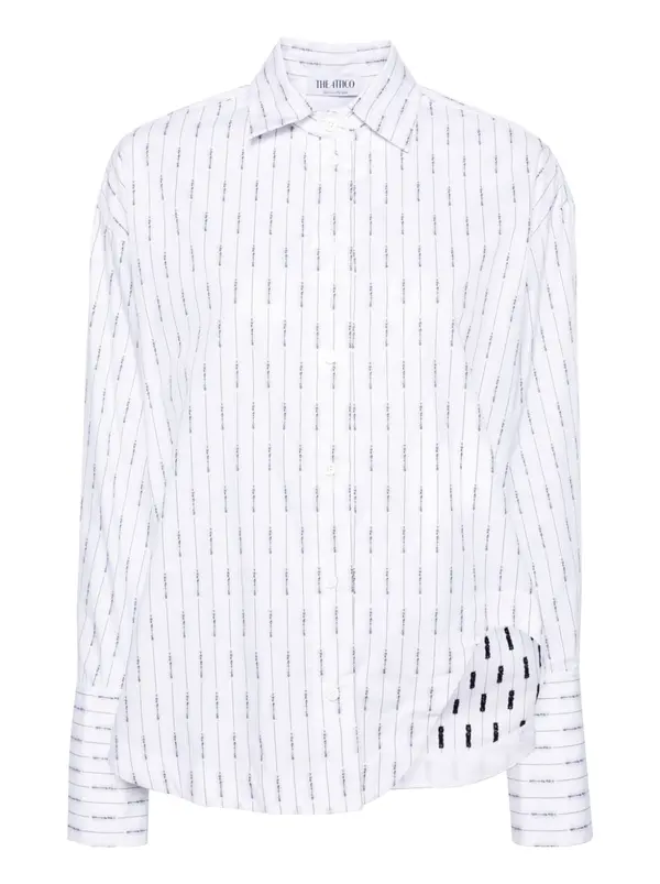 Attico Eliza Logo-print Shirt - White