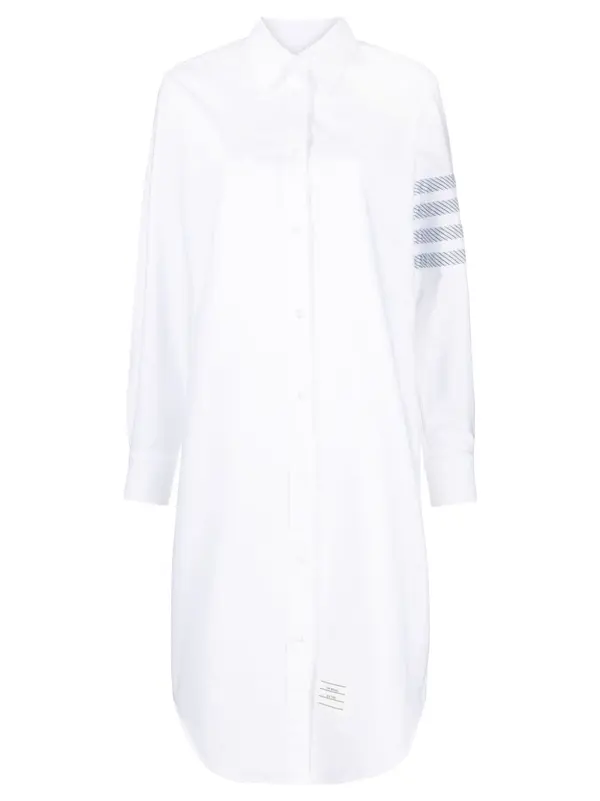 Thom Browne 4-bar Shirt Dress - White