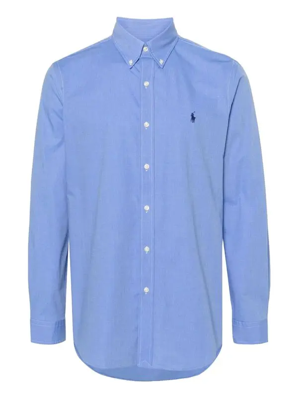 Polo Ralph Lauren Polo Pony-embroidered Poplin Shirt - Blue