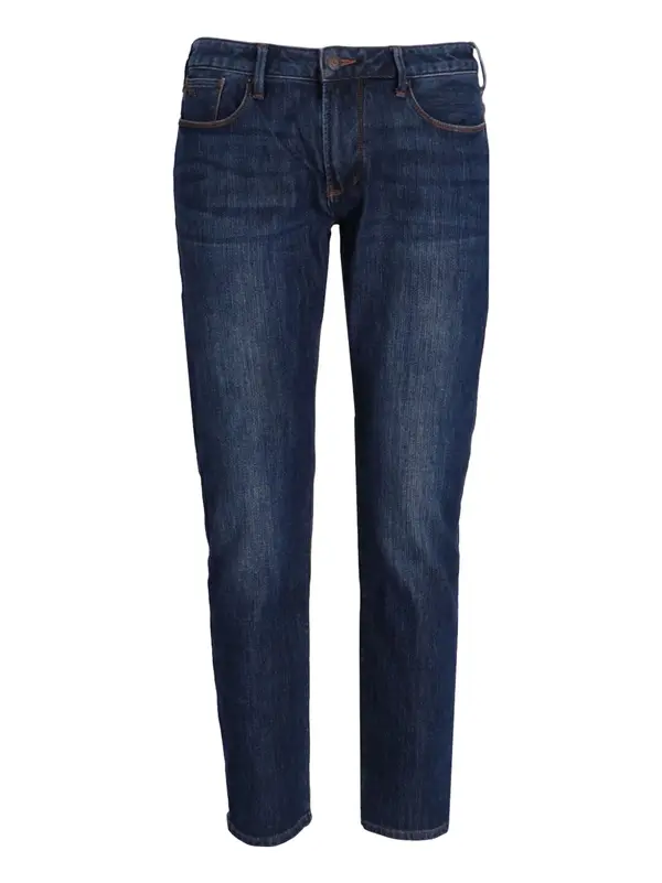 Emporio Armani Washed Straight-leg Jeans - Blue