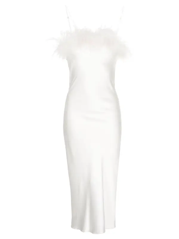 GILDA & PEARL Camille Feather-trimmed Dress - White