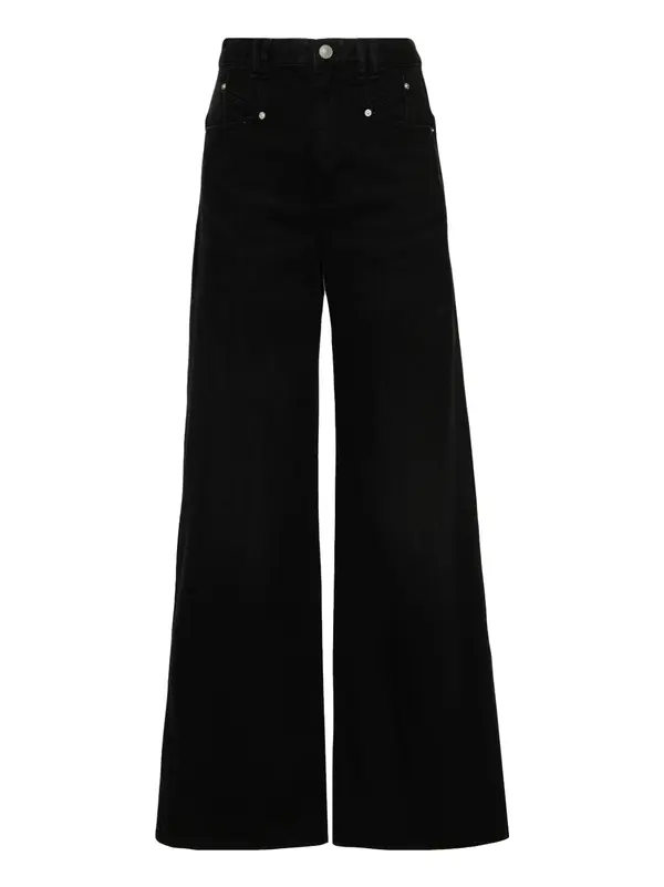 Isabel Marant Lemony Wide-leg Jeans - Black