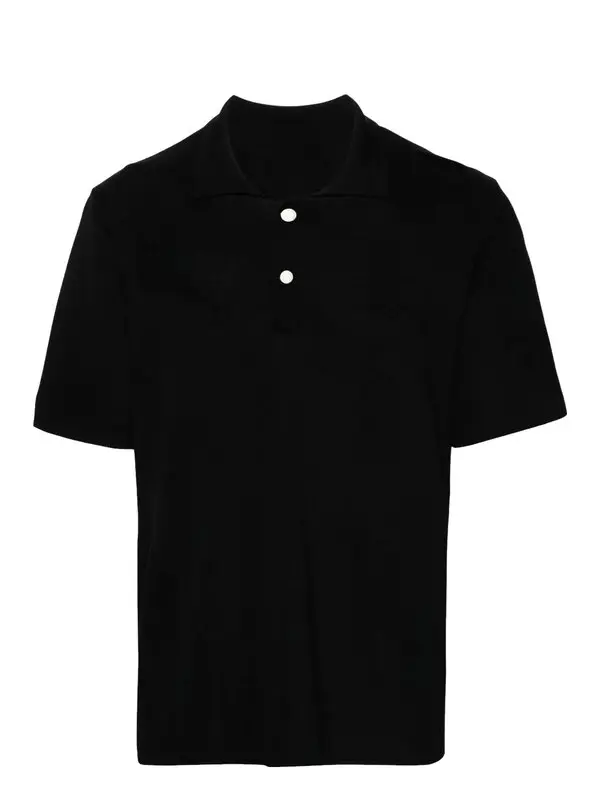 Jacquemus Le Polo Maille Knitted Polo Top - Black