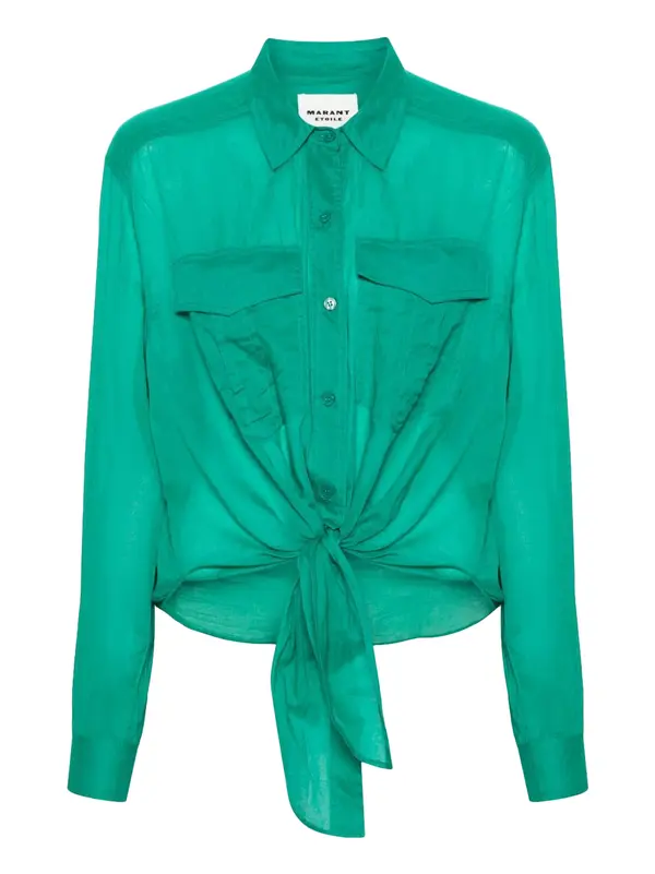 MARANT ETOILE Nath Organic Cotton Shirt - Green