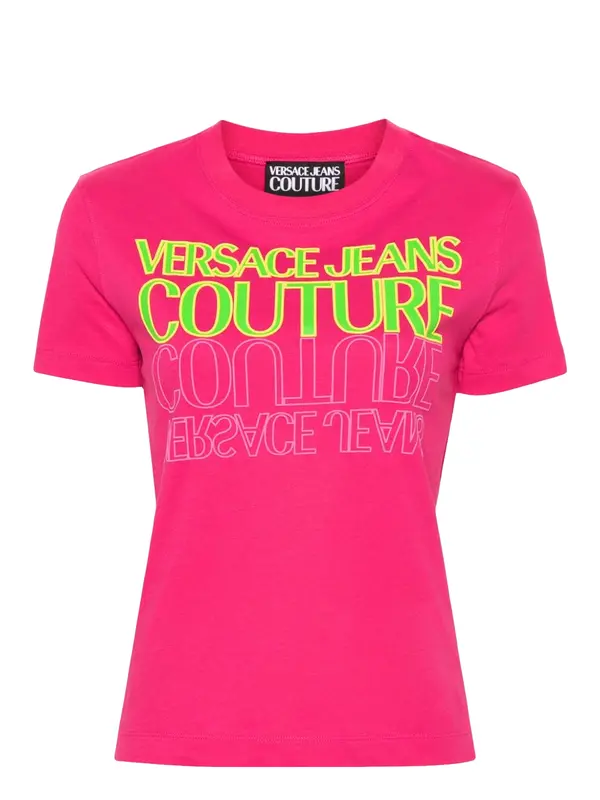 Versace Logo-print Cotton T-shirt - Pink