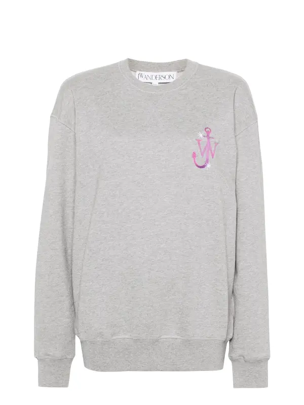 JW Anderson Embroidered-logo Cotton Sweatshirt - Grey