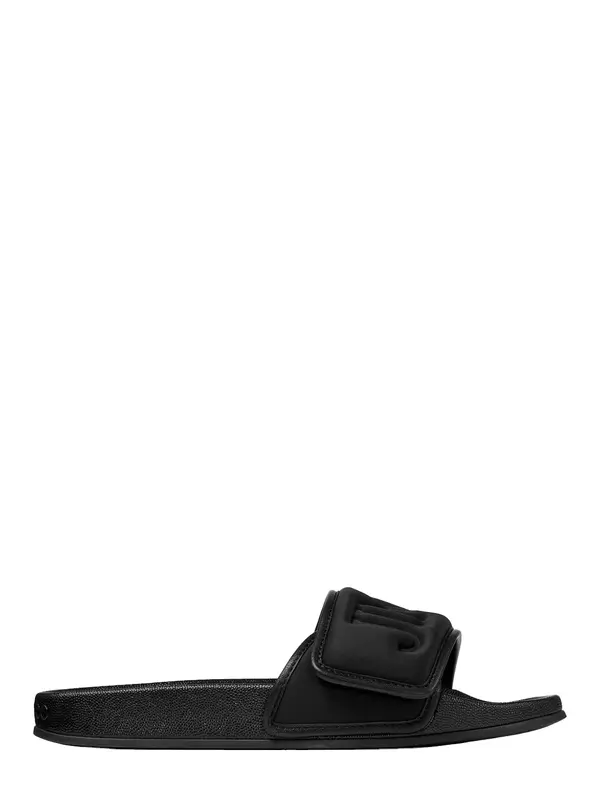 JIMMY CHOO Fitz Debossed Slides - Black