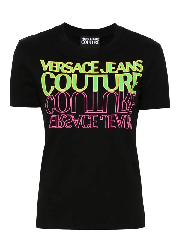 Versace Logo-print Cotton T-shirt - Black