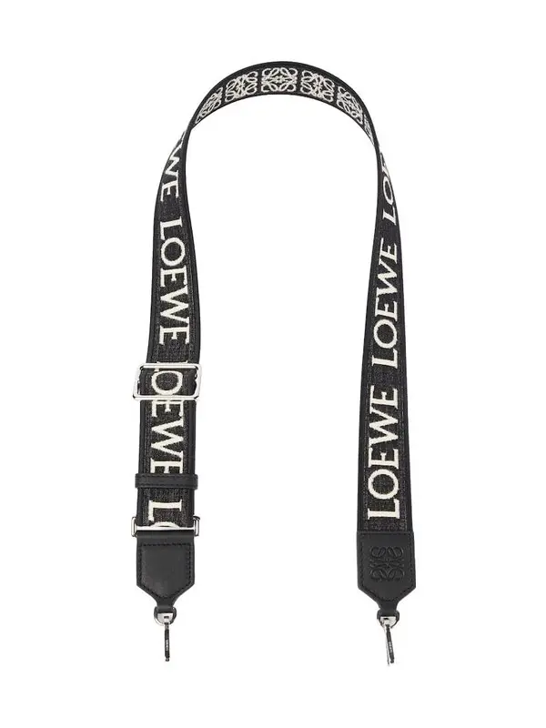 Loewe Logo Jacquard Bag Strap - Black