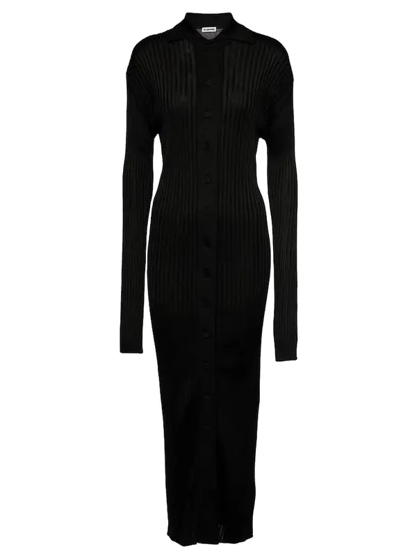 JIL SANDER Buttoned Midi Dress - Black