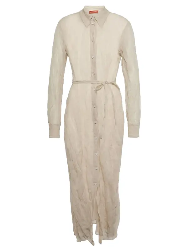 Altuzarra Agnes Cotton And Silk Shirt Dress - Beige