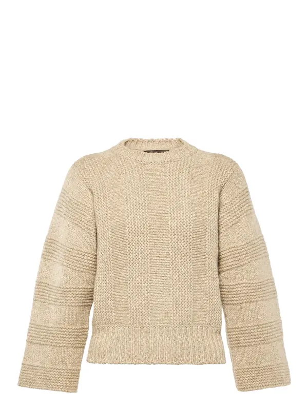 Loro Piana Mashu Striped Cashmere Sweater - Beige