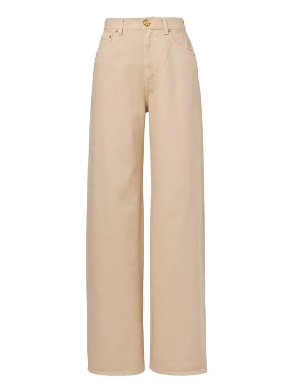 BLAZÉ MILANO Java High-rise Wide-leg Jeans - Beige
