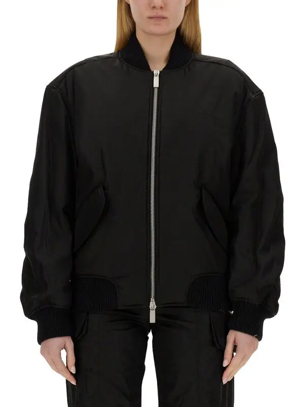 Off-White Nylon Bomber Jacket - Black