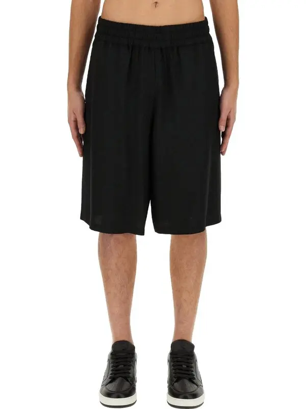 Moschino Bermuda Shorts With Logo - Black