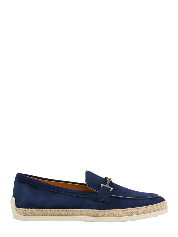 TOD'S Suede Espadrille Loafers - Blue