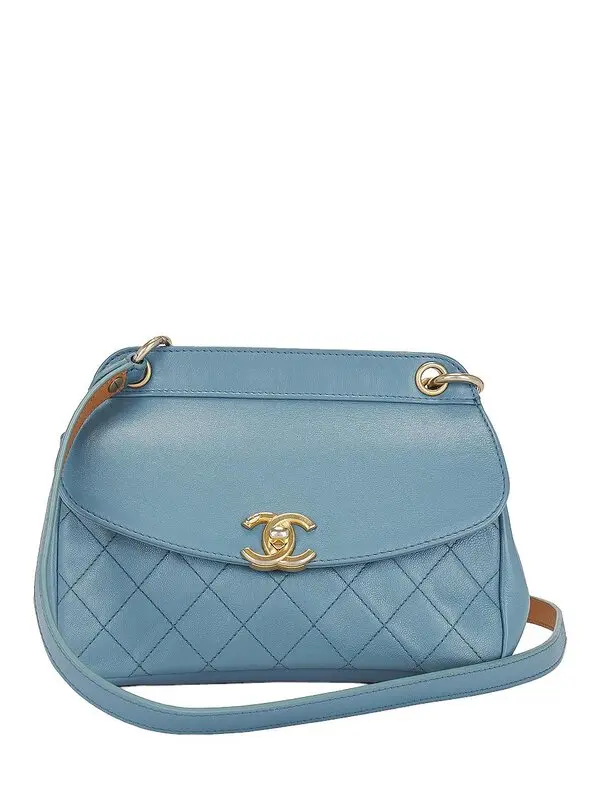 Chanel Calfskin Curve Flap Bag - Blue