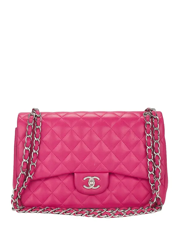 Chanel Caviar Double Flap Bag - Pink