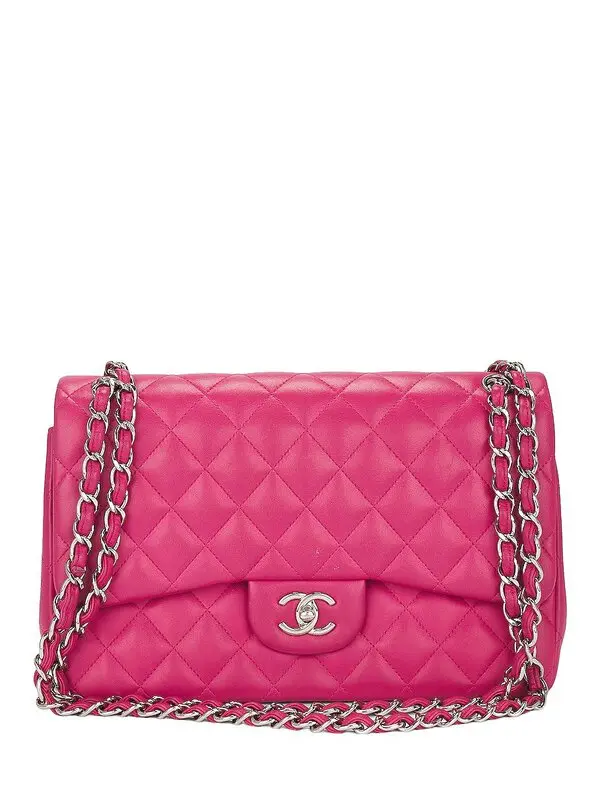 Chanel Caviar Double Flap Bag - Pink