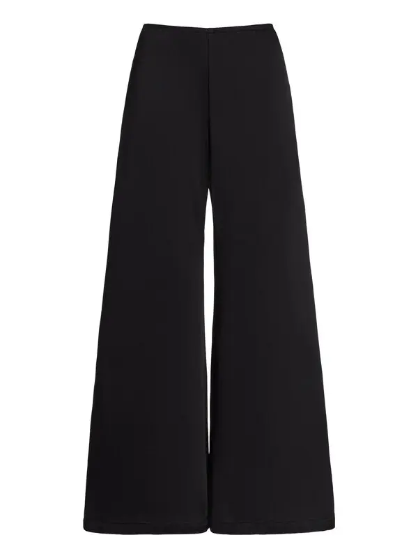 LESET Barb Satin Wide-leg Pants - Black