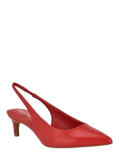 Calvin Klein Slingback Kitten Heel Pumps - Red
