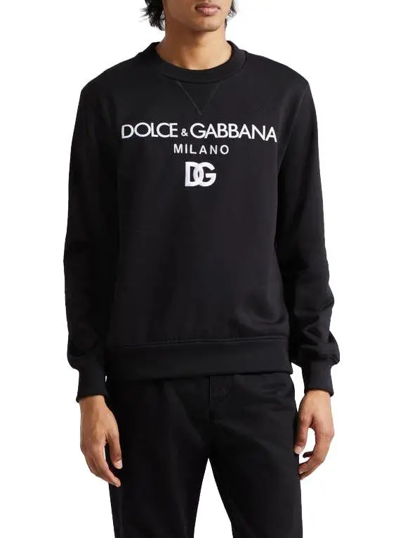Dolce & Gabbana Embroidered Graphic Sweatshirt - N0000 Nero