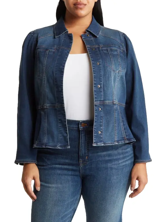 Wit & Wisdom Peplum Denim Jacket - Blue