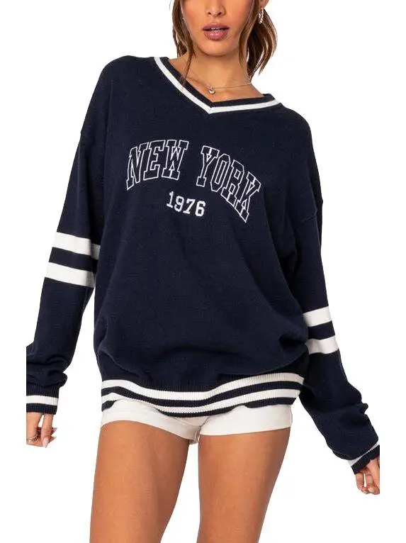 EDIKTED New York Sweater - Navy