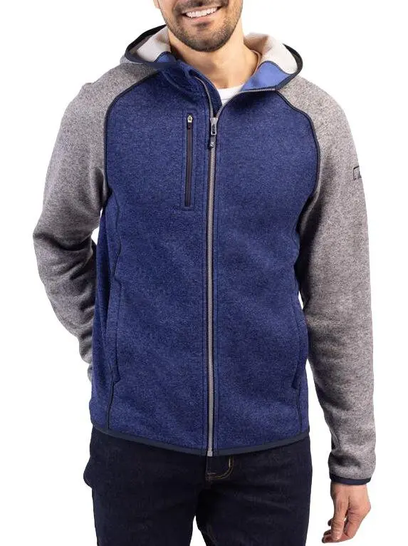 Cutter & Buck Mainsail Full Zip Hooded Jacket - Tour Blue/polished Heather