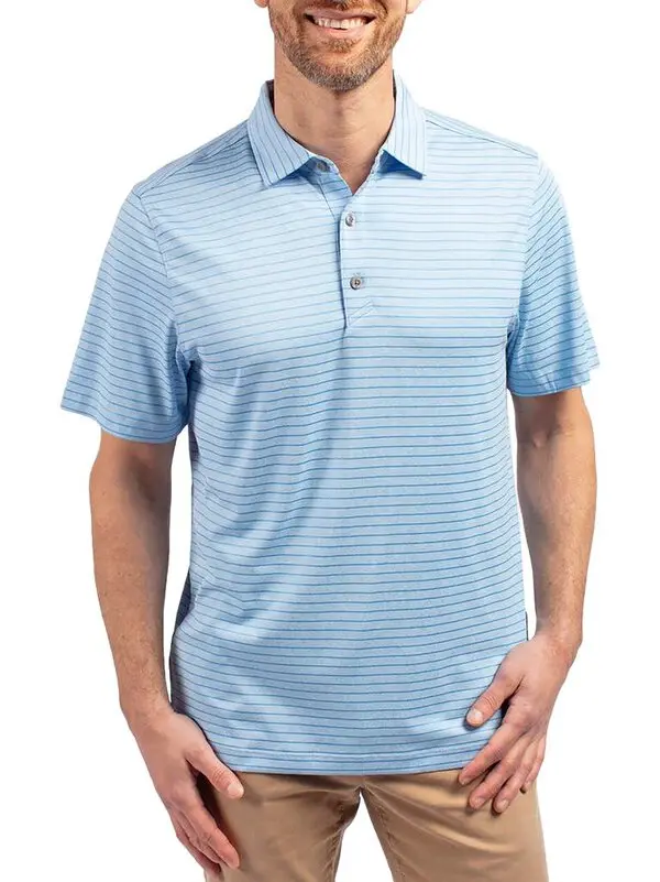 Cutter & Buck Forge Heather Stripe Recycled Blend Polo - Atlas Heather