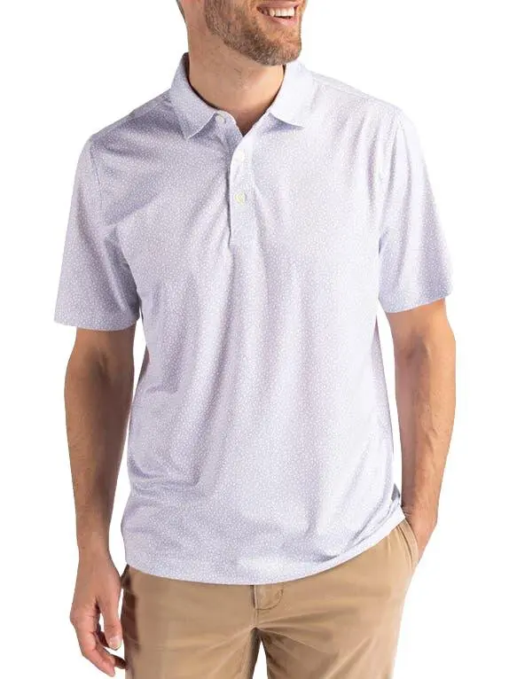 Cutter & Buck Pike Pebble Print Recycled Blend Polo - White