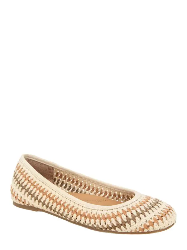 Gentle Souls By Kenneth Cole Mable Macramé Flat - Tan Multi Fabric