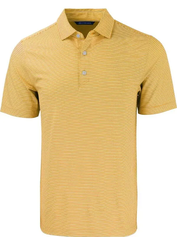 Cutter & Buck Forge Double Stripe Recycled Blend Polo - College Gold/white