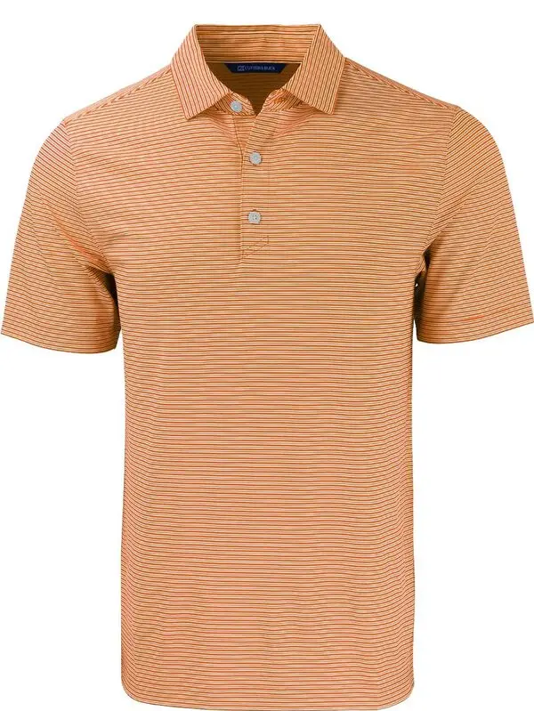 Cutter & Buck Forge Double Stripe Recycled Blend Polo - College Orange/white