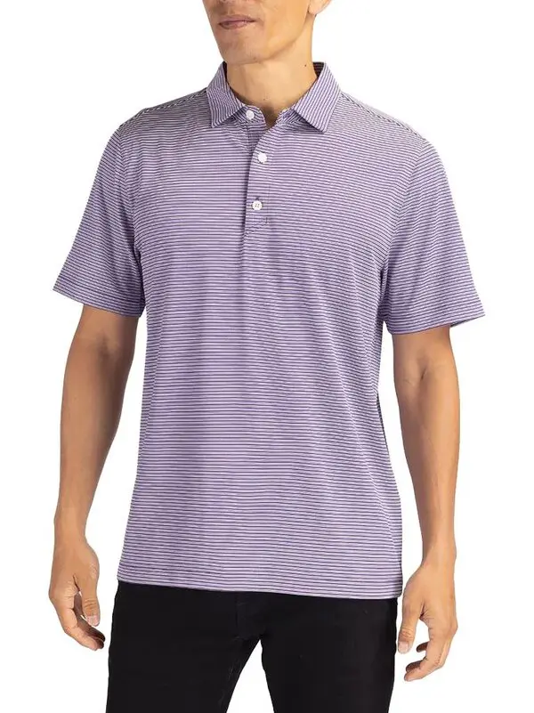 Cutter & Buck Forge Double Stripe Recycled Blend Polo - College Purple/white