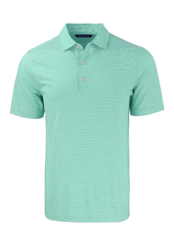 Cutter & Buck Forge Double Stripe Recycled Blend Polo - Fresh Mint/white