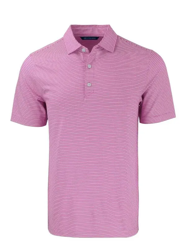 Cutter & Buck Forge Double Stripe Recycled Blend Polo - Gelato/white