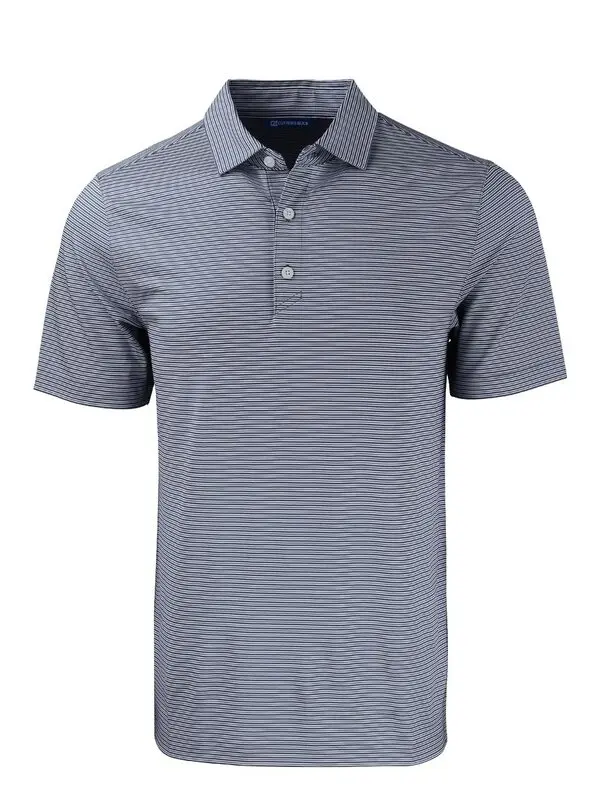 Cutter & Buck Forge Double Stripe Recycled Blend Polo - Navy Blue/white