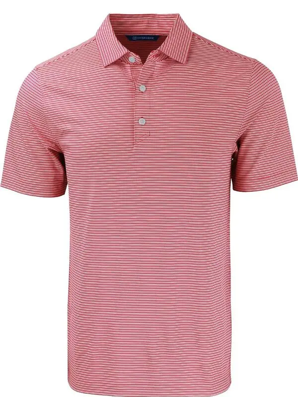 Cutter & Buck Forge Double Stripe Recycled Blend Polo - Red/white
